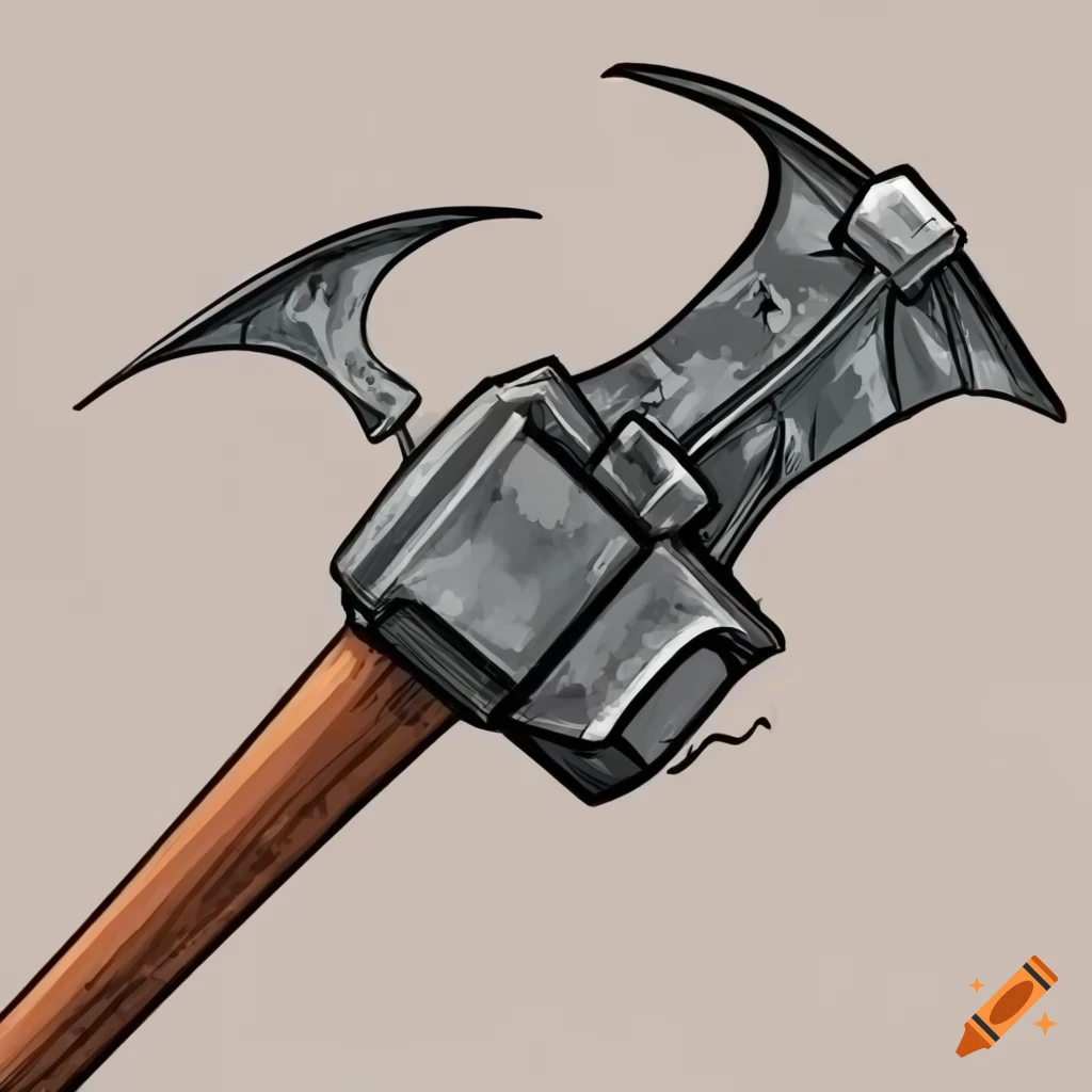 Illustration of a winged hammer on Craiyon