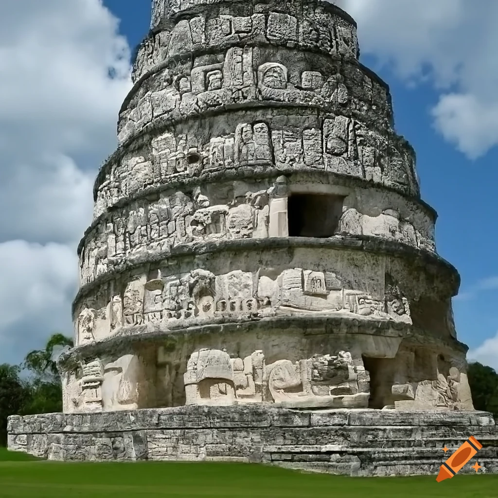 Impressive Mayan-style stone Babel Tower on Craiyon