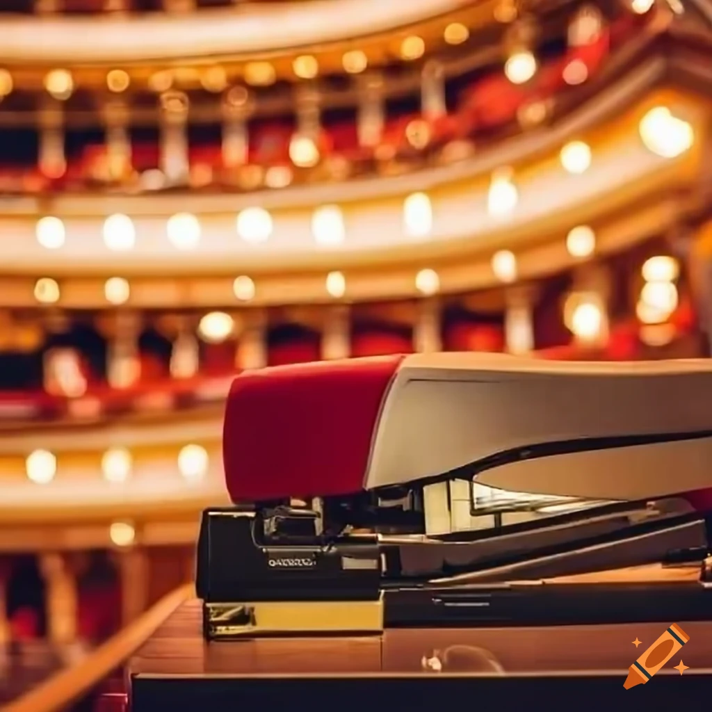 Dramatic lighting on a stapler on an opera stage on Craiyon