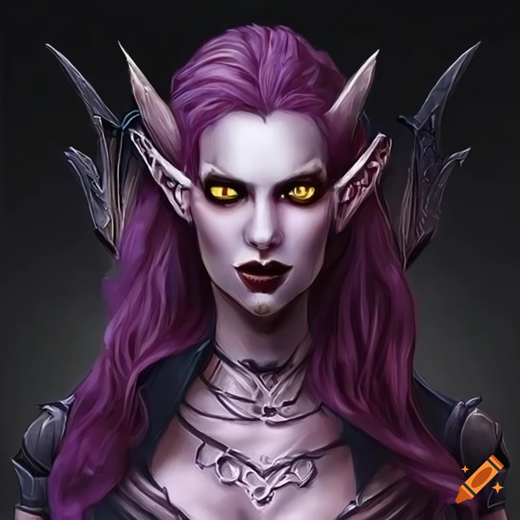 Image of a female vampire elf on Craiyon