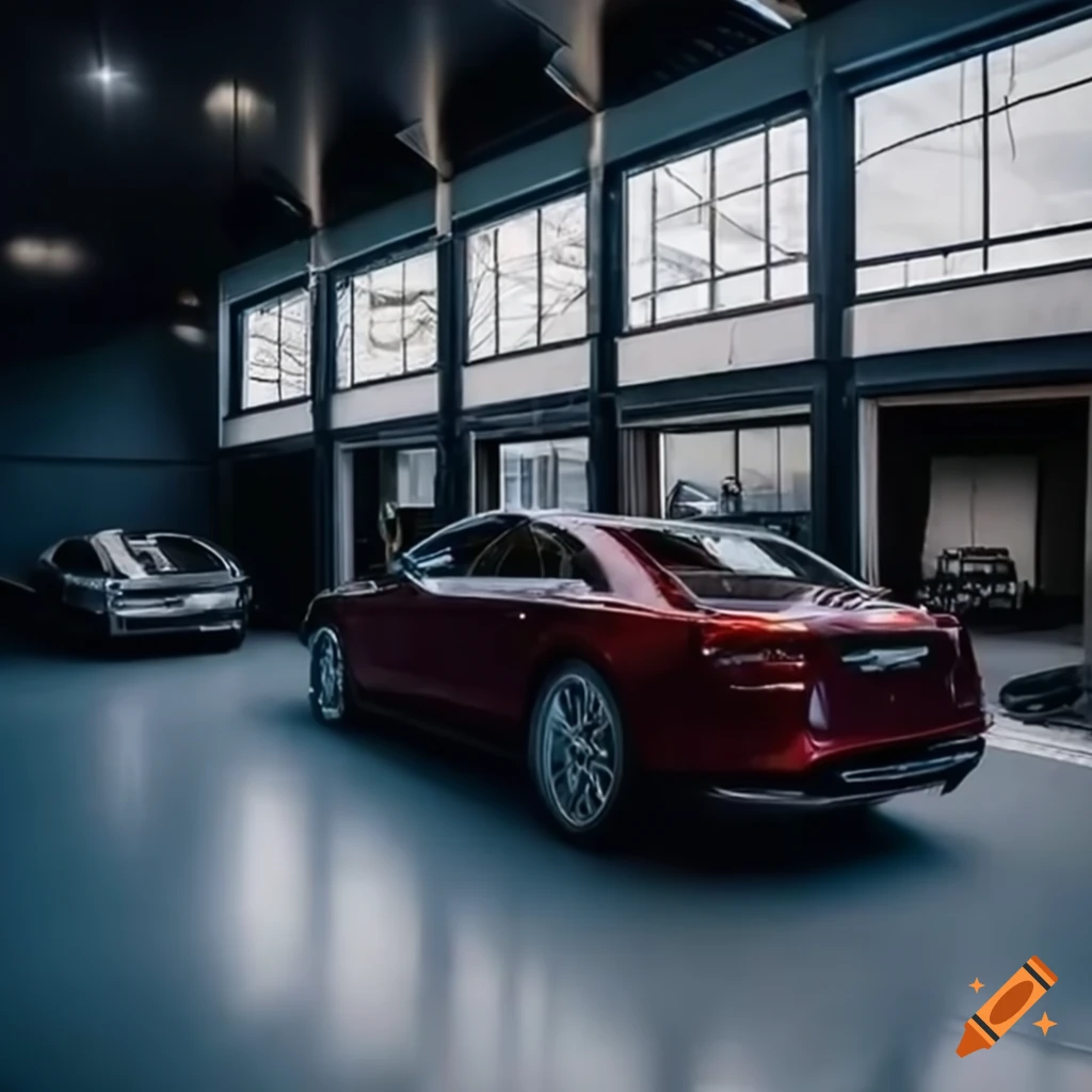 Luxurious car collection in an extravagant garage on Craiyon
