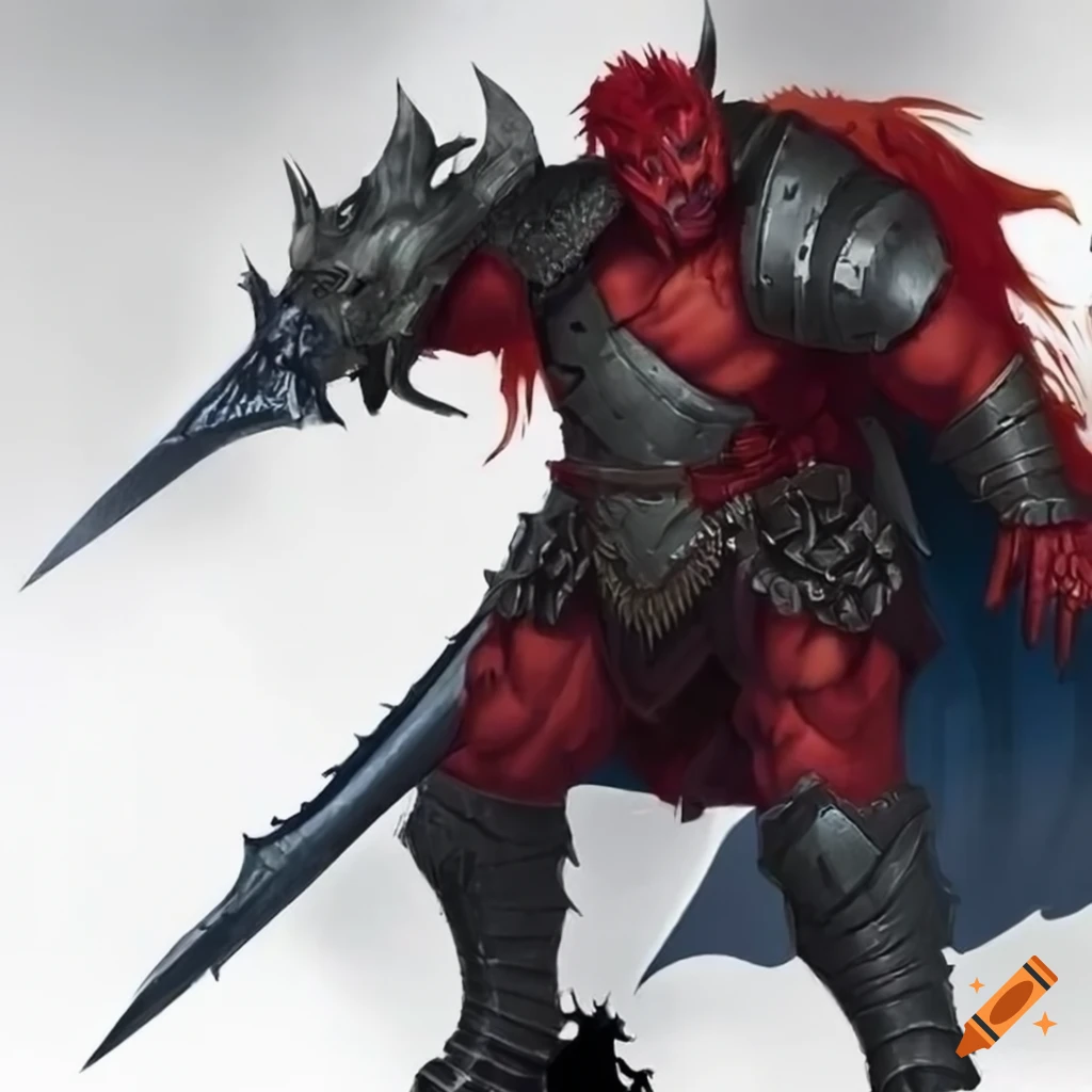 Fan art of trigon fusion ken masters as black imperial praetorian guard with sword on Craiyon
