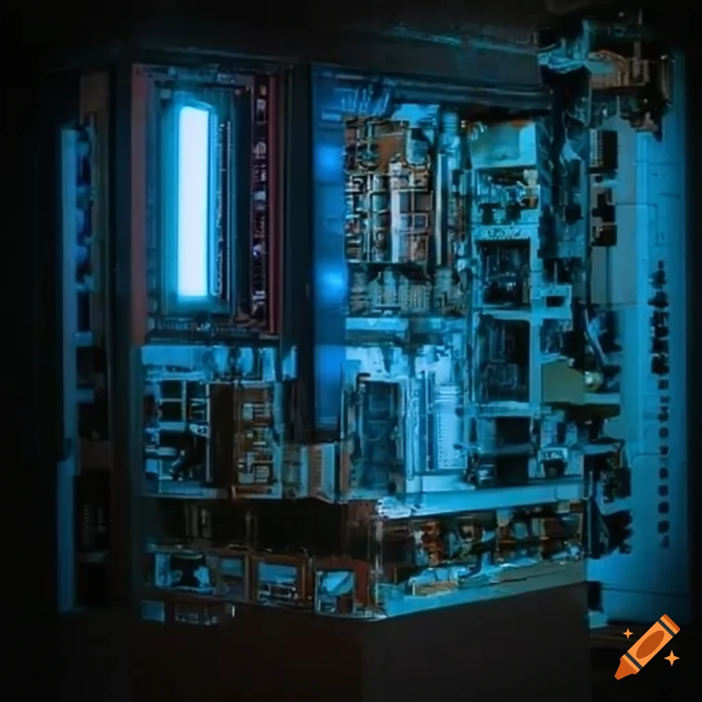 Concept art of a building made of computers on Craiyon