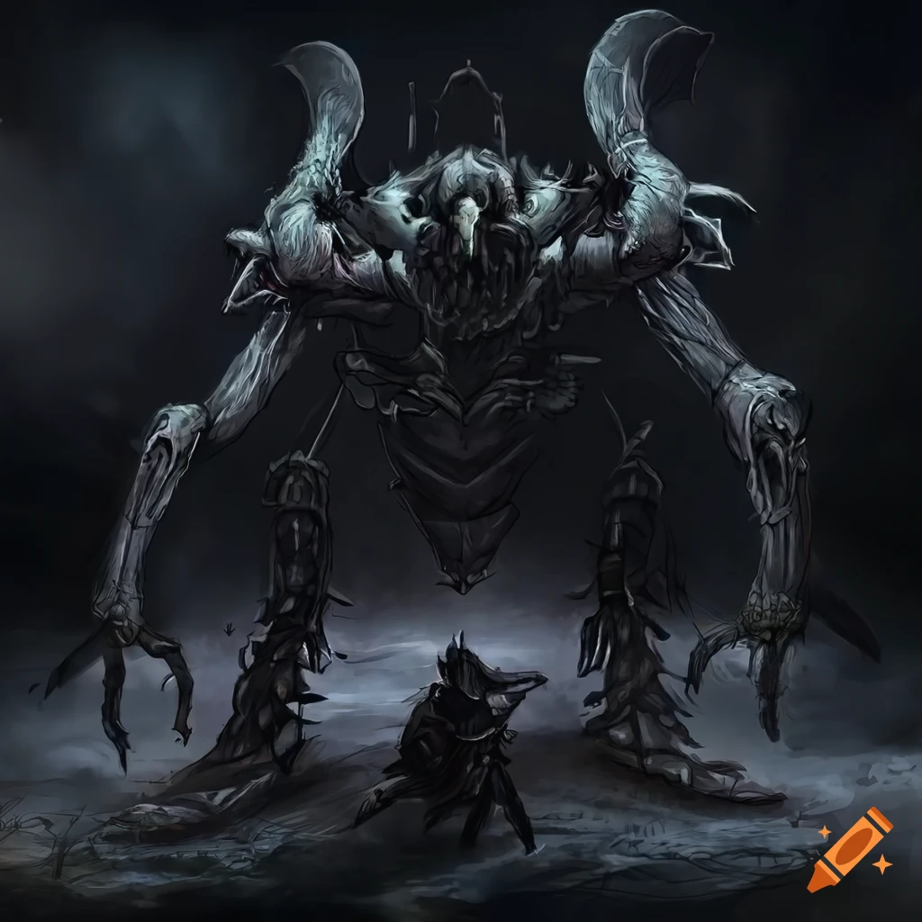 Unique digital art of a dark epic fantasy golem in lovecraftian style ...