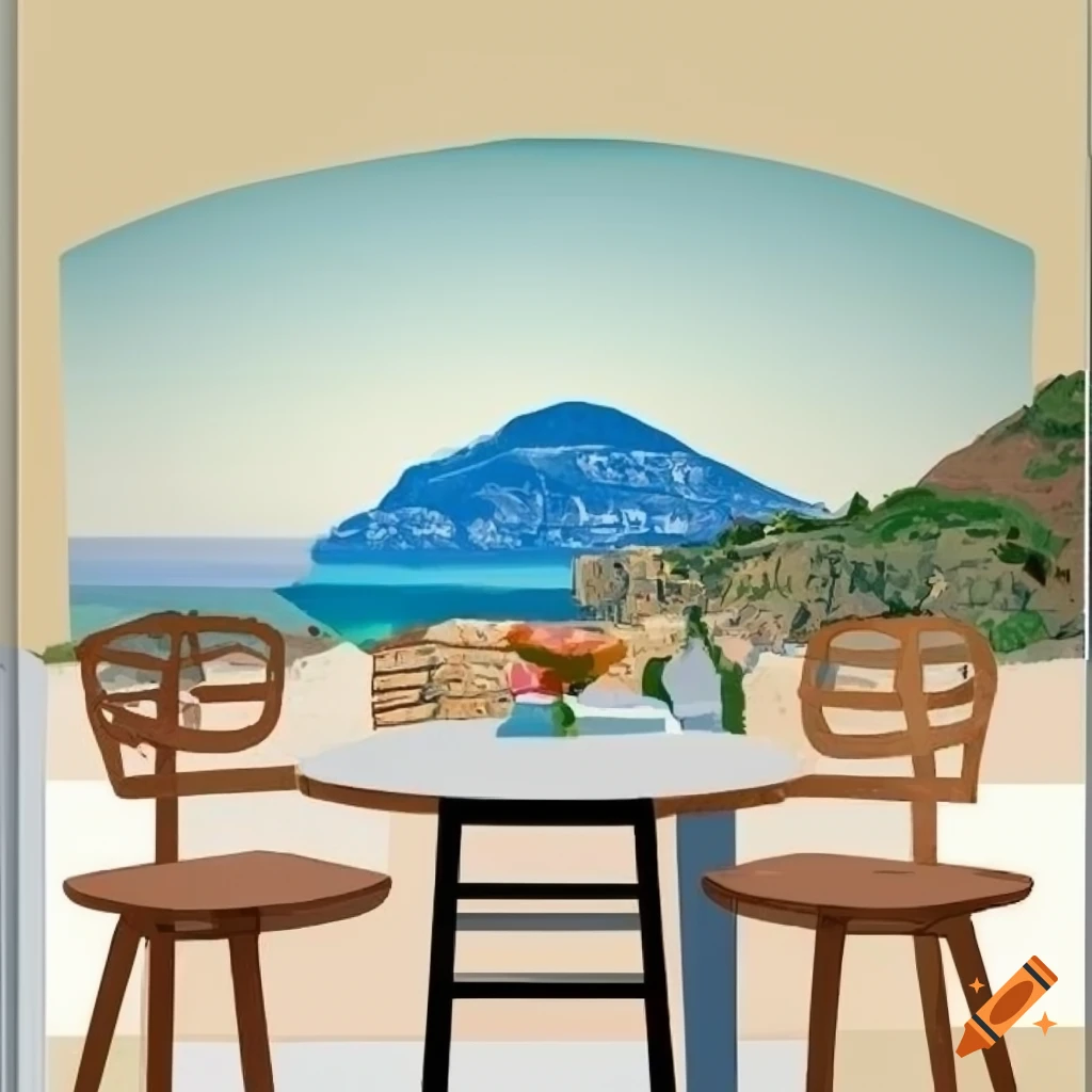 Illustration of Greek landscape on Craiyon
