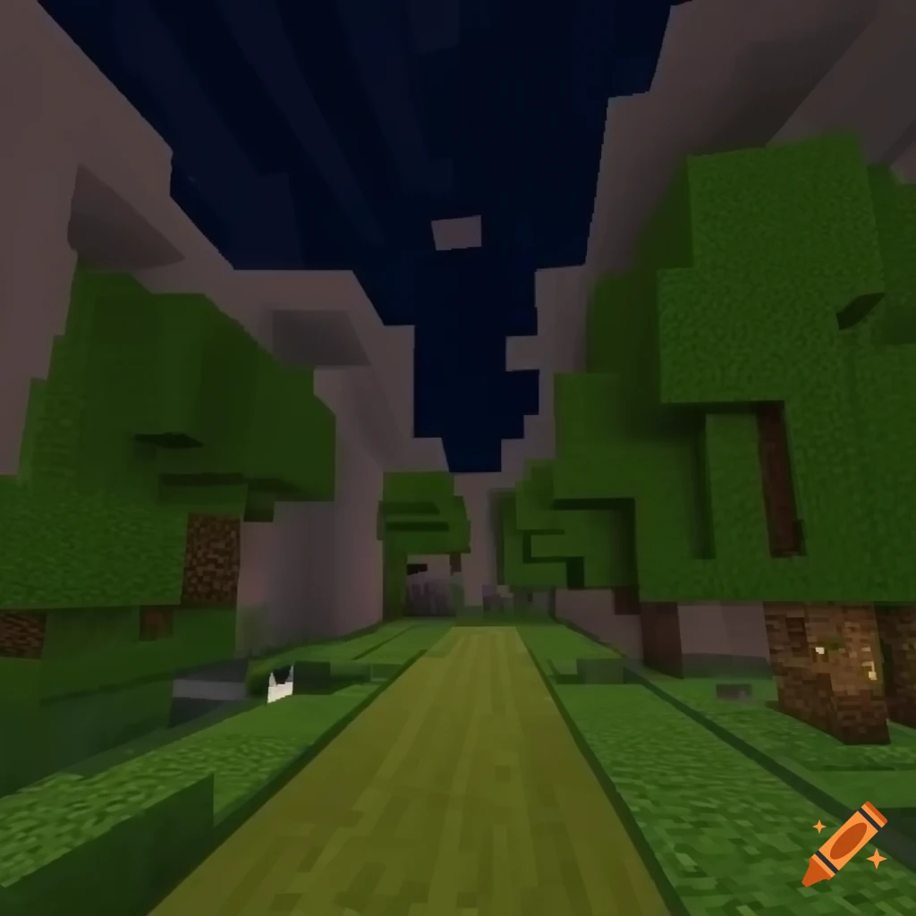 Screenshot of minecraft environment on Craiyon