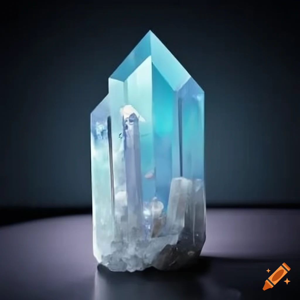 Dazzling crystal with ethereal light and surrounding gemstones on Craiyon