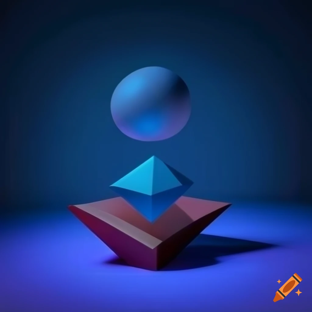 Geometric abstract illustration in 3d
