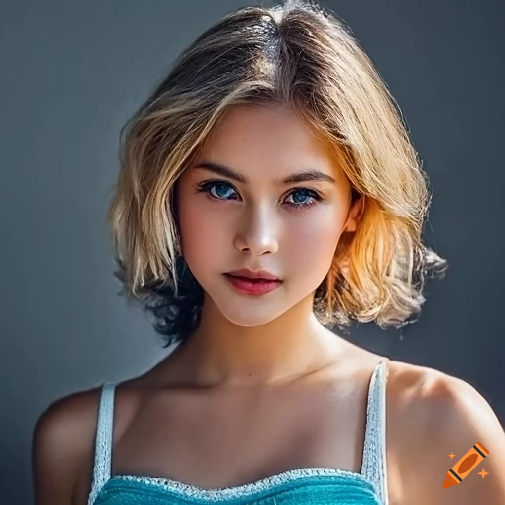 High-quality portrait of a determined 17-year-old actress