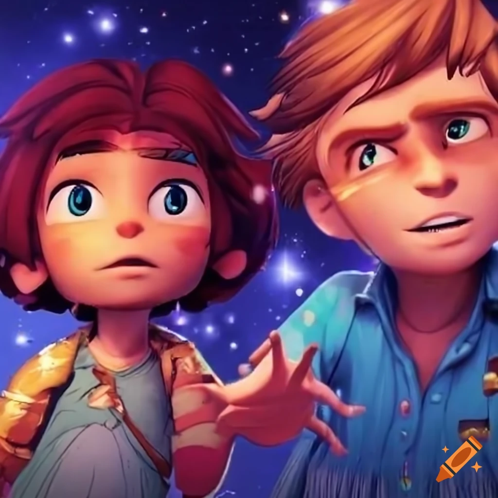 Three friends in space on Craiyon