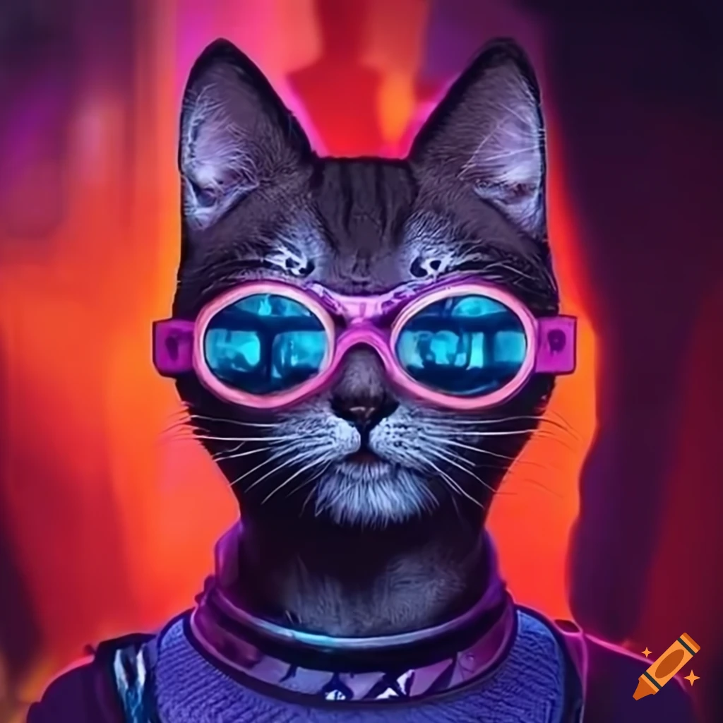 Cyber cat on Craiyon