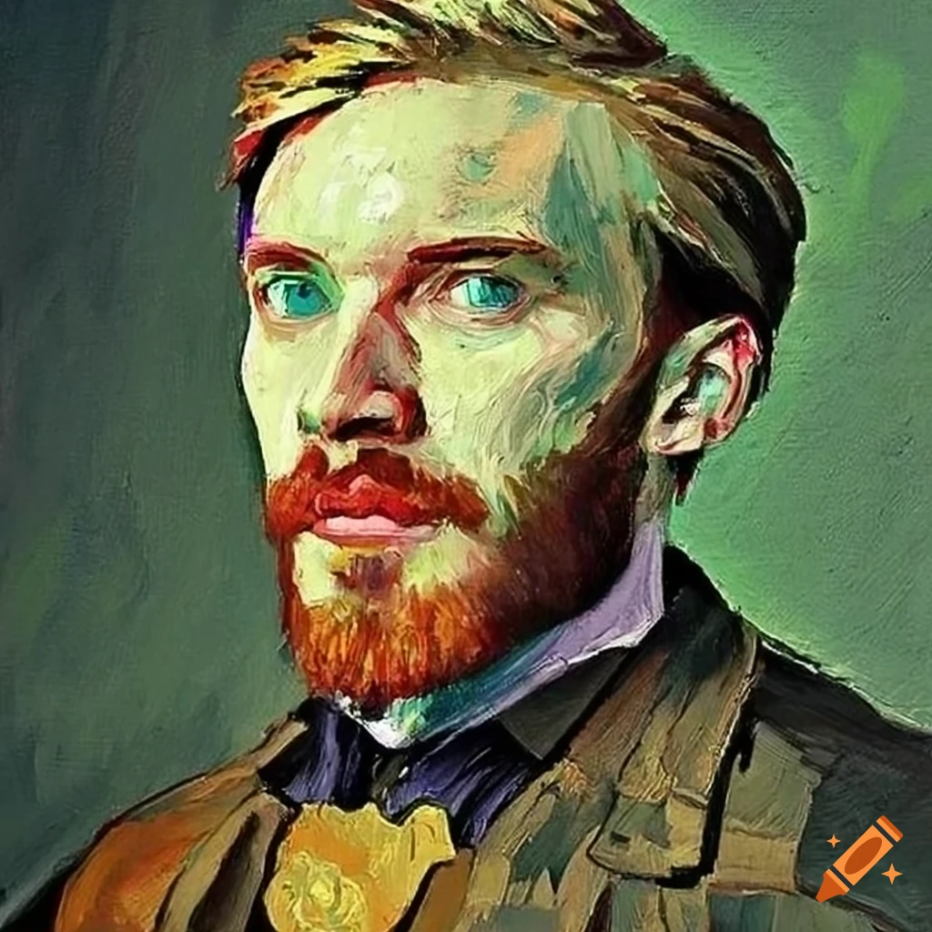 Van Gogh's painting of Pewdiepie on Craiyon