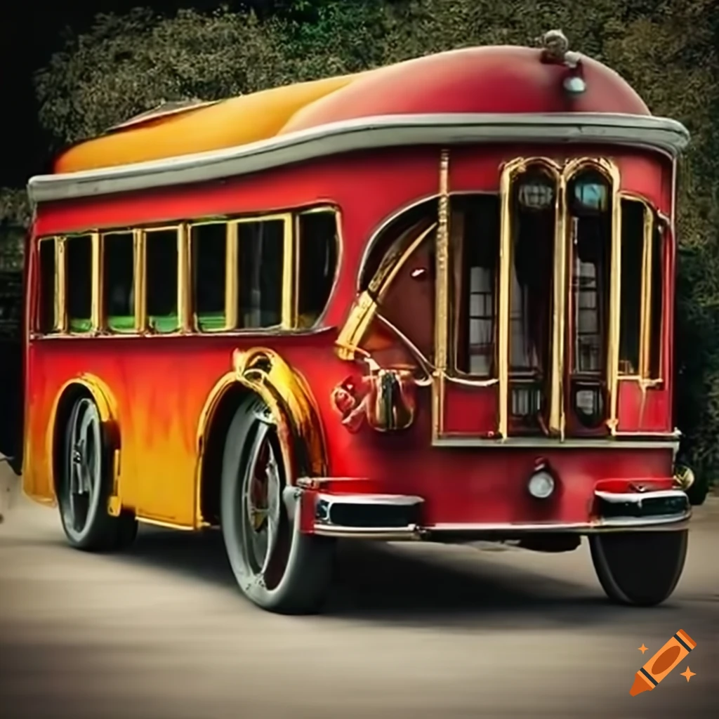 Steampunk bus driving through havana city on Craiyon