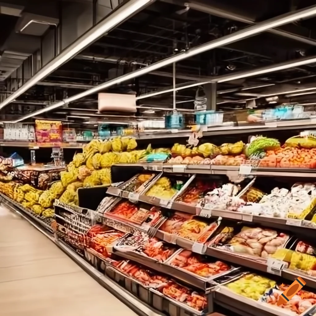 Stunning interior photo of an aldi supermarket on Craiyon