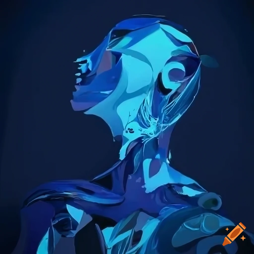 Abstract 2d vector mechanical shape painting