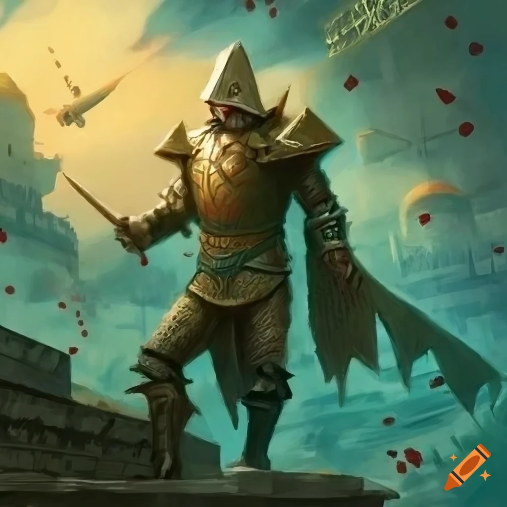 Fantasy artwork of a vampire conquistador in an aztec city on Craiyon