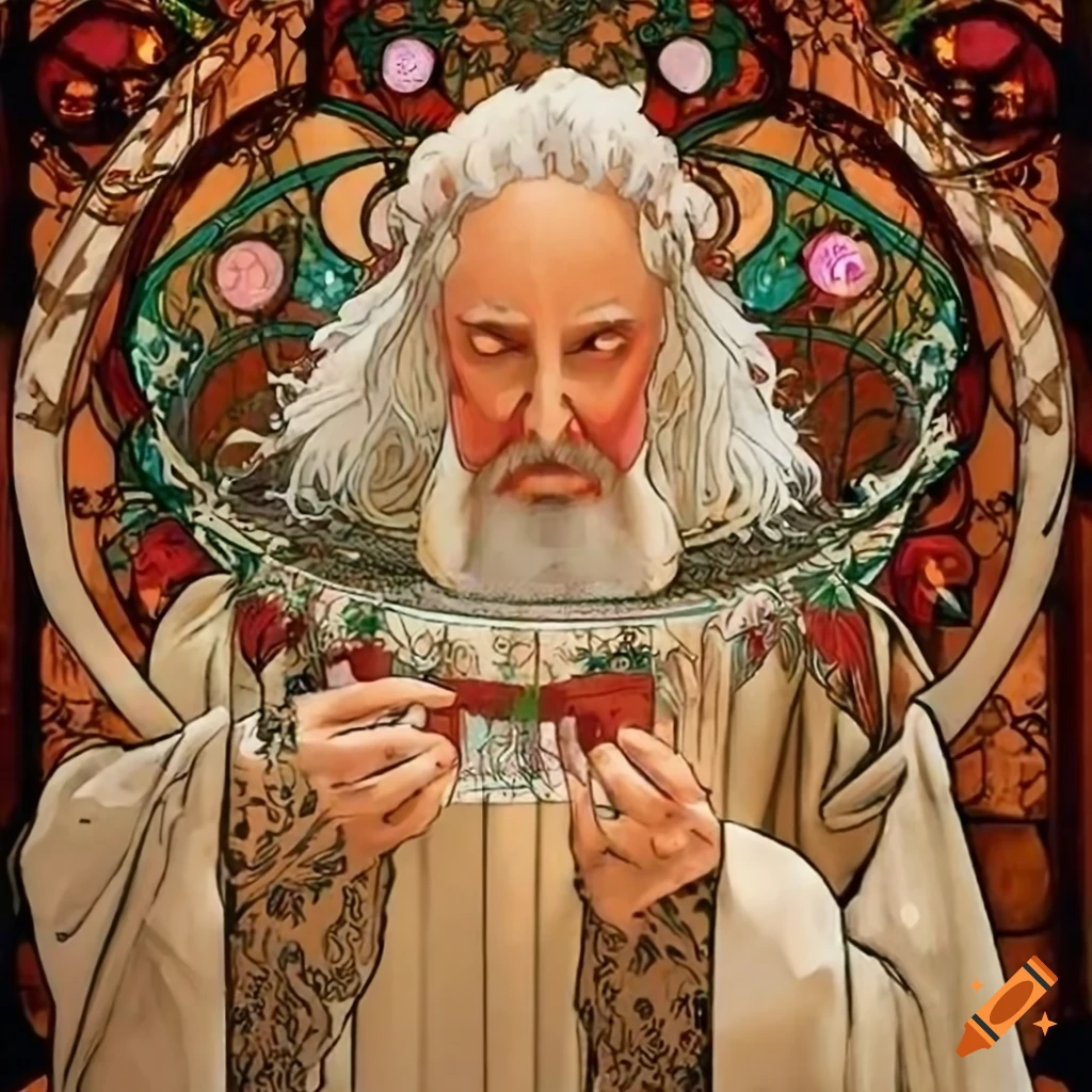 Christmas village in alphonse mucha style on Craiyon