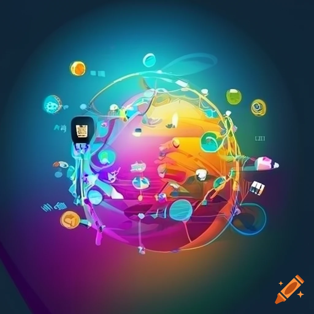 Infographic of web technologies on Craiyon