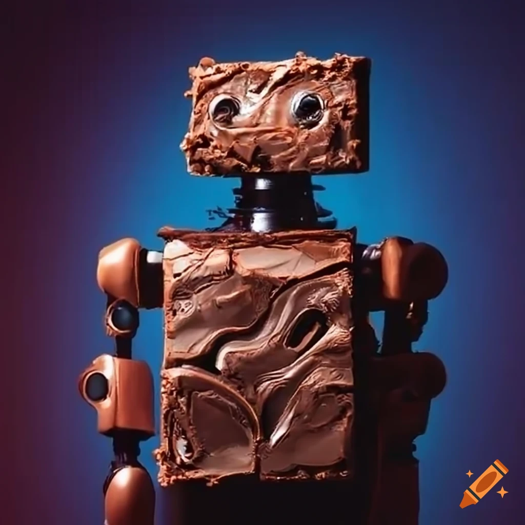 Robot making brownies on Craiyon