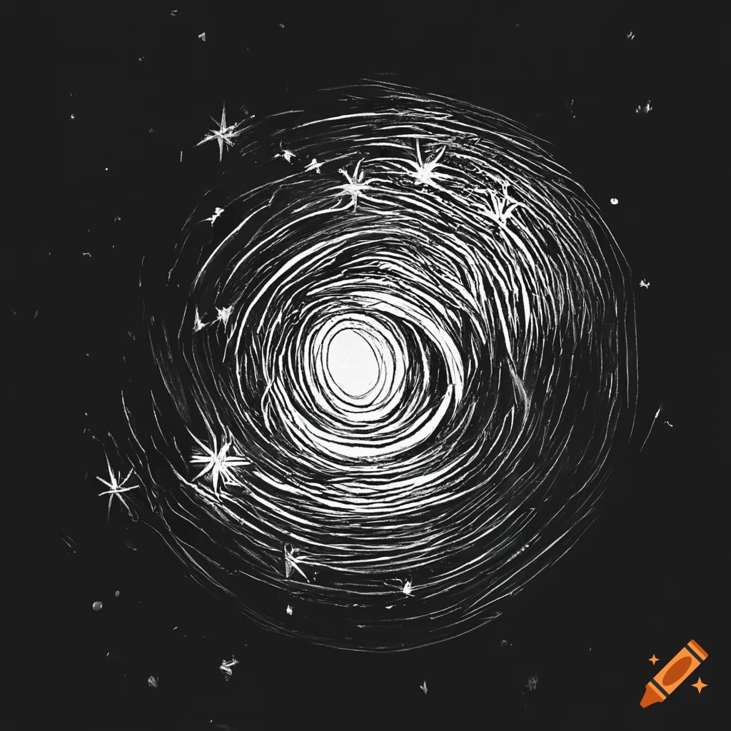 Lineart version of starry night painting on Craiyon