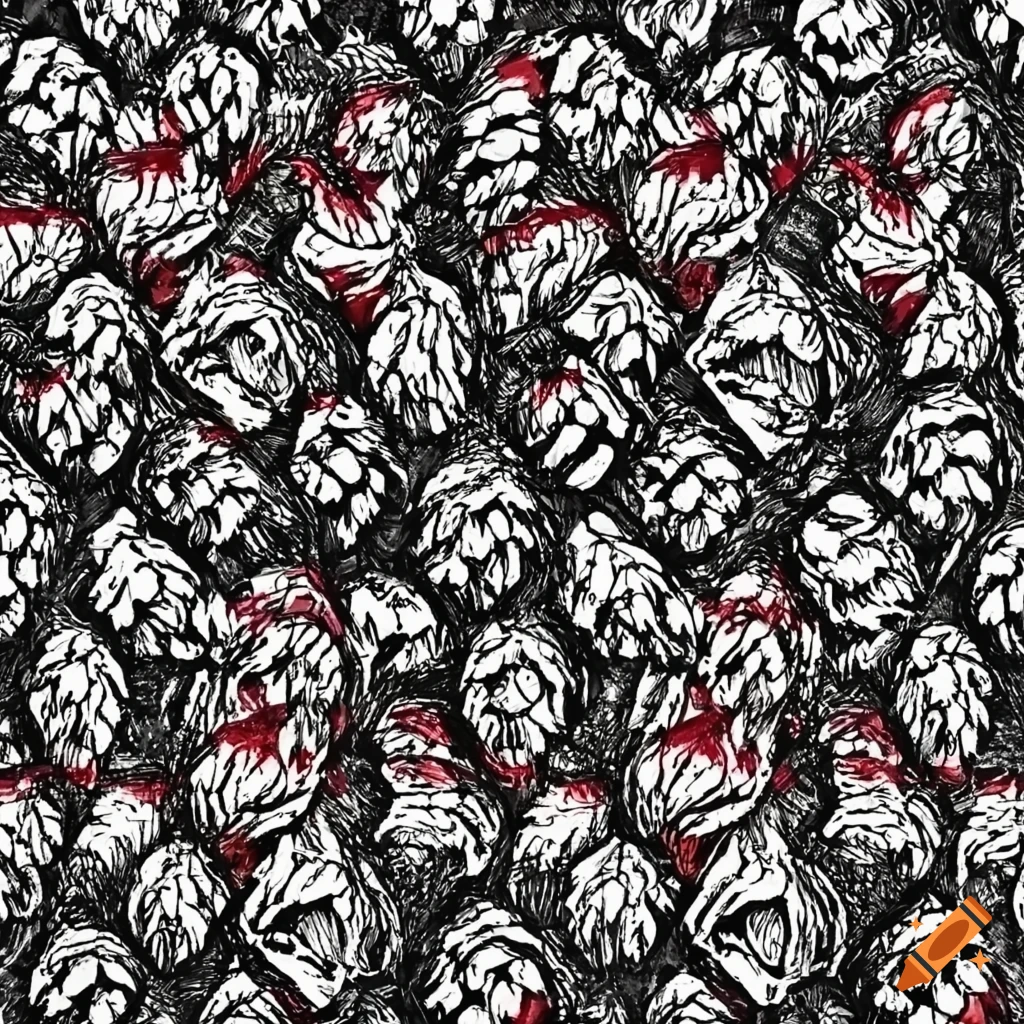 Vibrant illustrated hops pattern on Craiyon