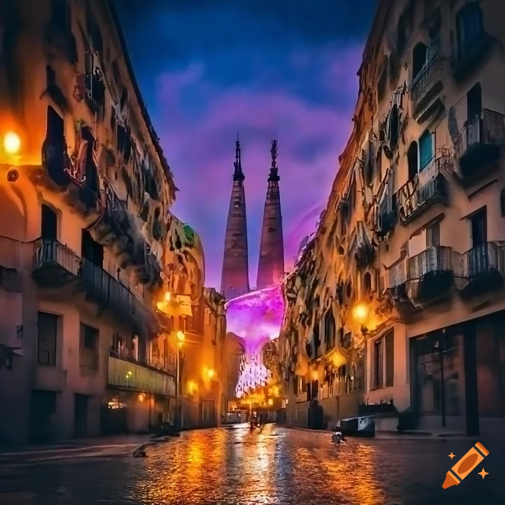 Post-apocalyptic view of barcelona