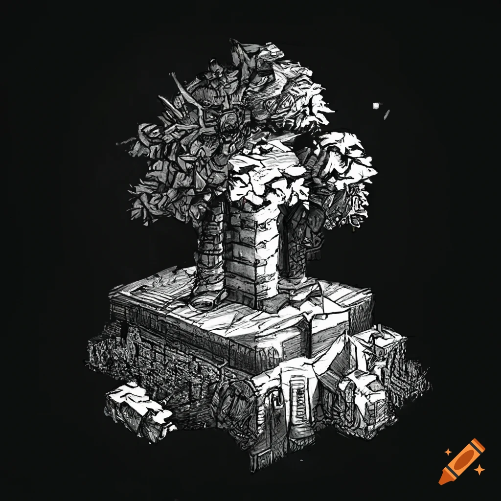 Dark isometric gaming map with limbo art style on Craiyon