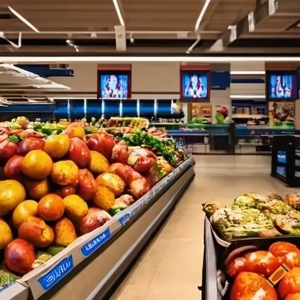 Stunning interior photo of an aldi supermarket on Craiyon