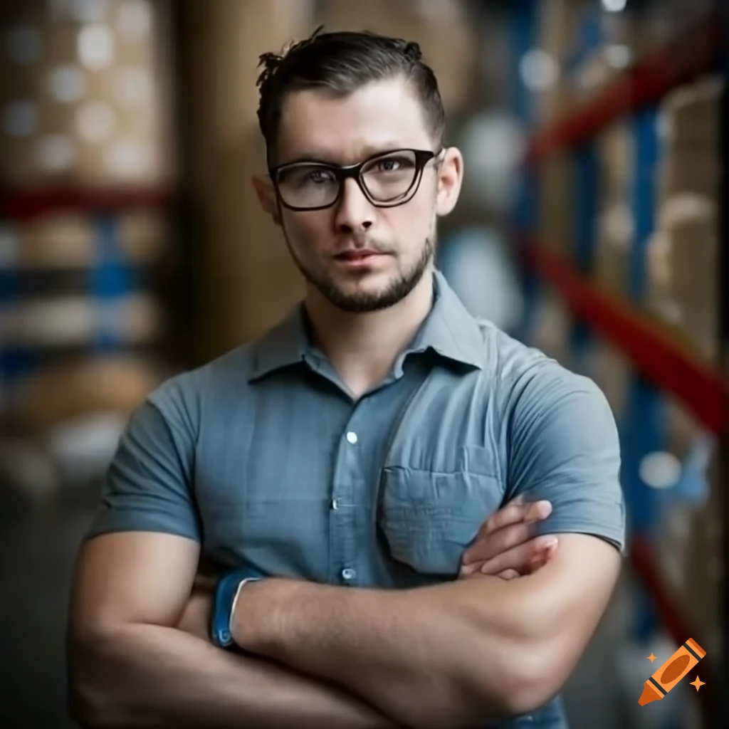 Portrait of a confident male warehouse manager on Craiyon