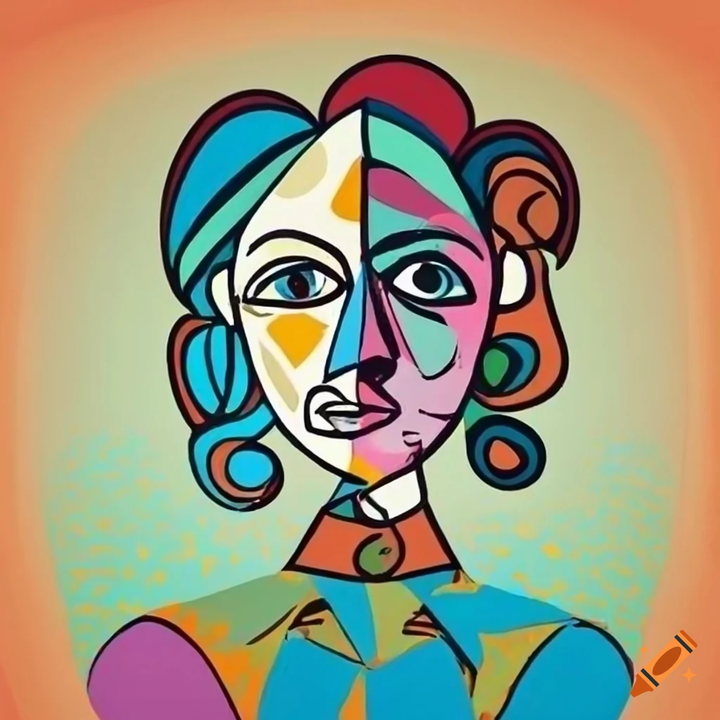 Picasso-style portrait on Craiyon