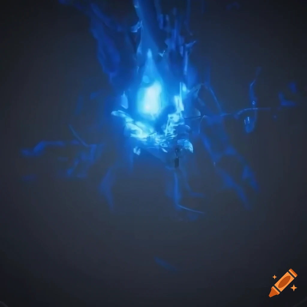 Blue electric spark in unreal engine 5