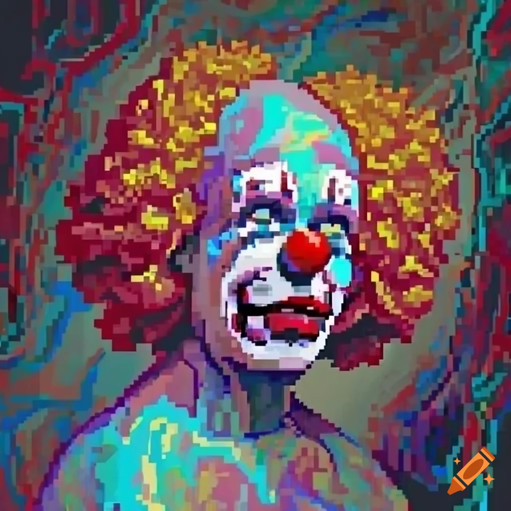 Impressionistic painting of a clown on Craiyon