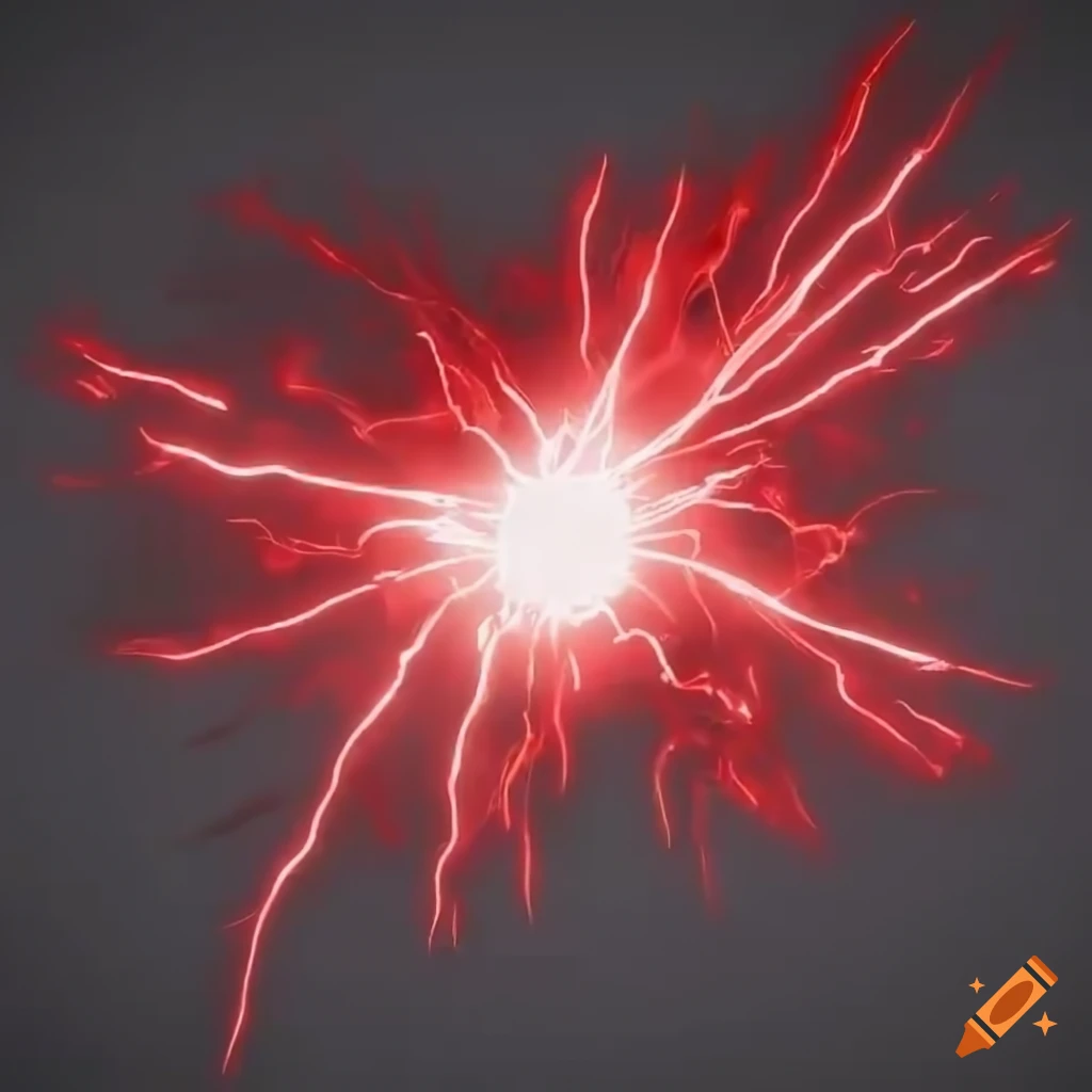 Green-cyan plasma fireball with lightning in a grey background on Craiyon