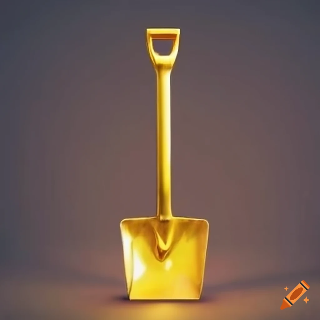 Fluorescent golden shovel with glowing yellow lights on Craiyon