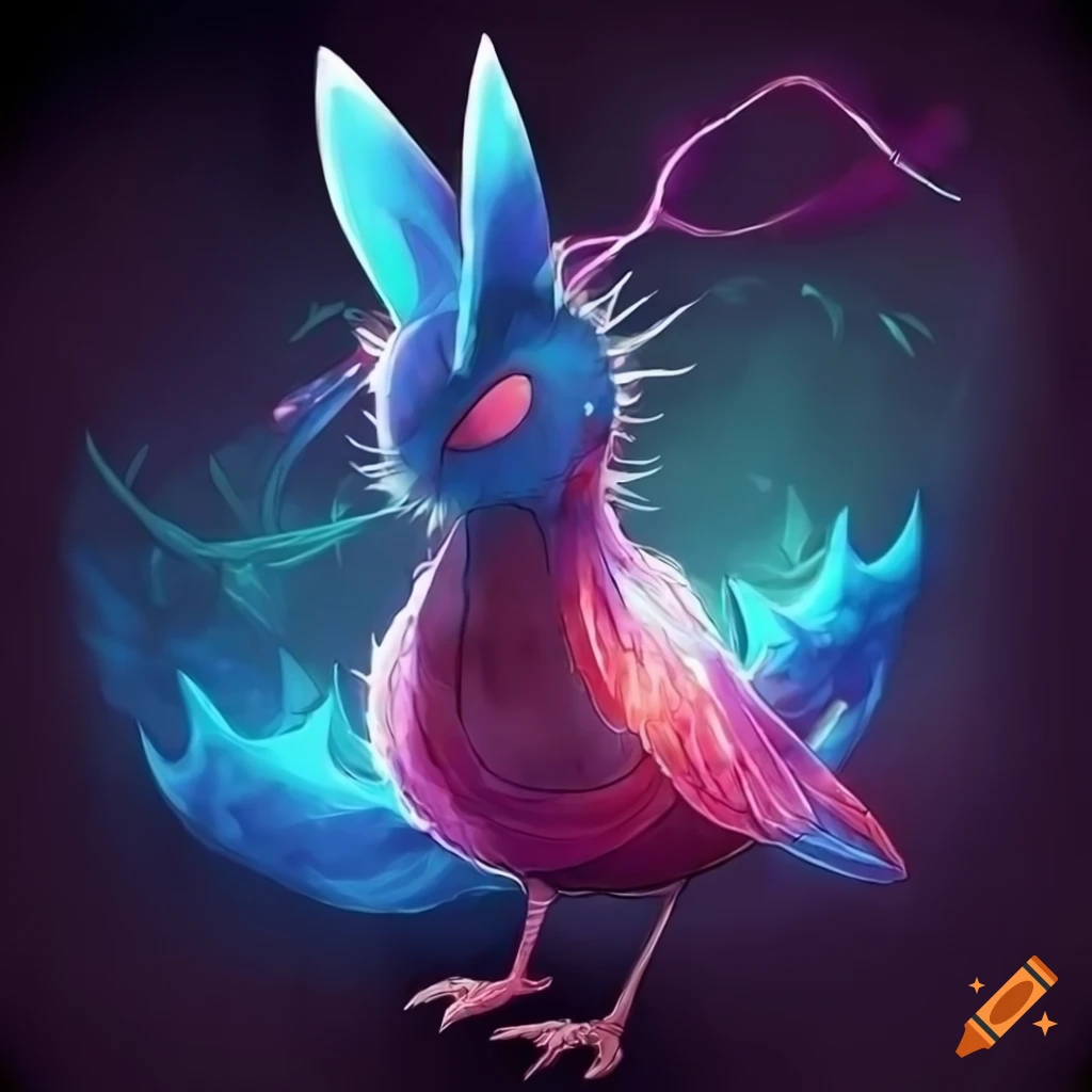 Detailed artwork of a magical bird-inspired pokemon on Craiyon