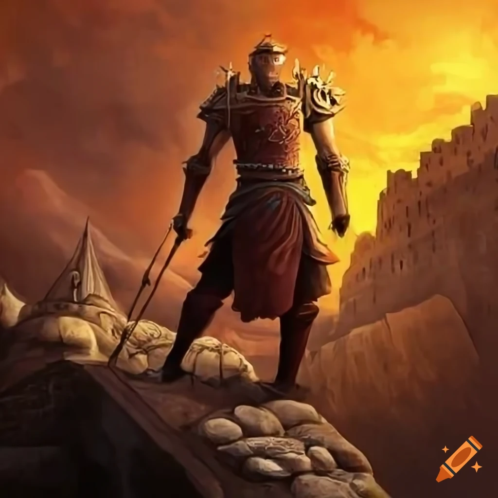 Image of a powerful king overlooking his kingdom on Craiyon