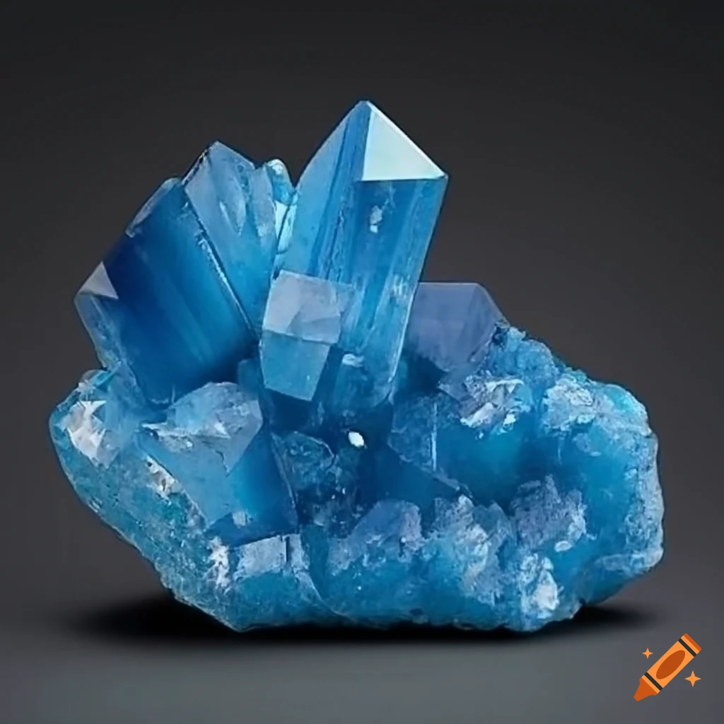 Blue crystal fragment on black background on Craiyon