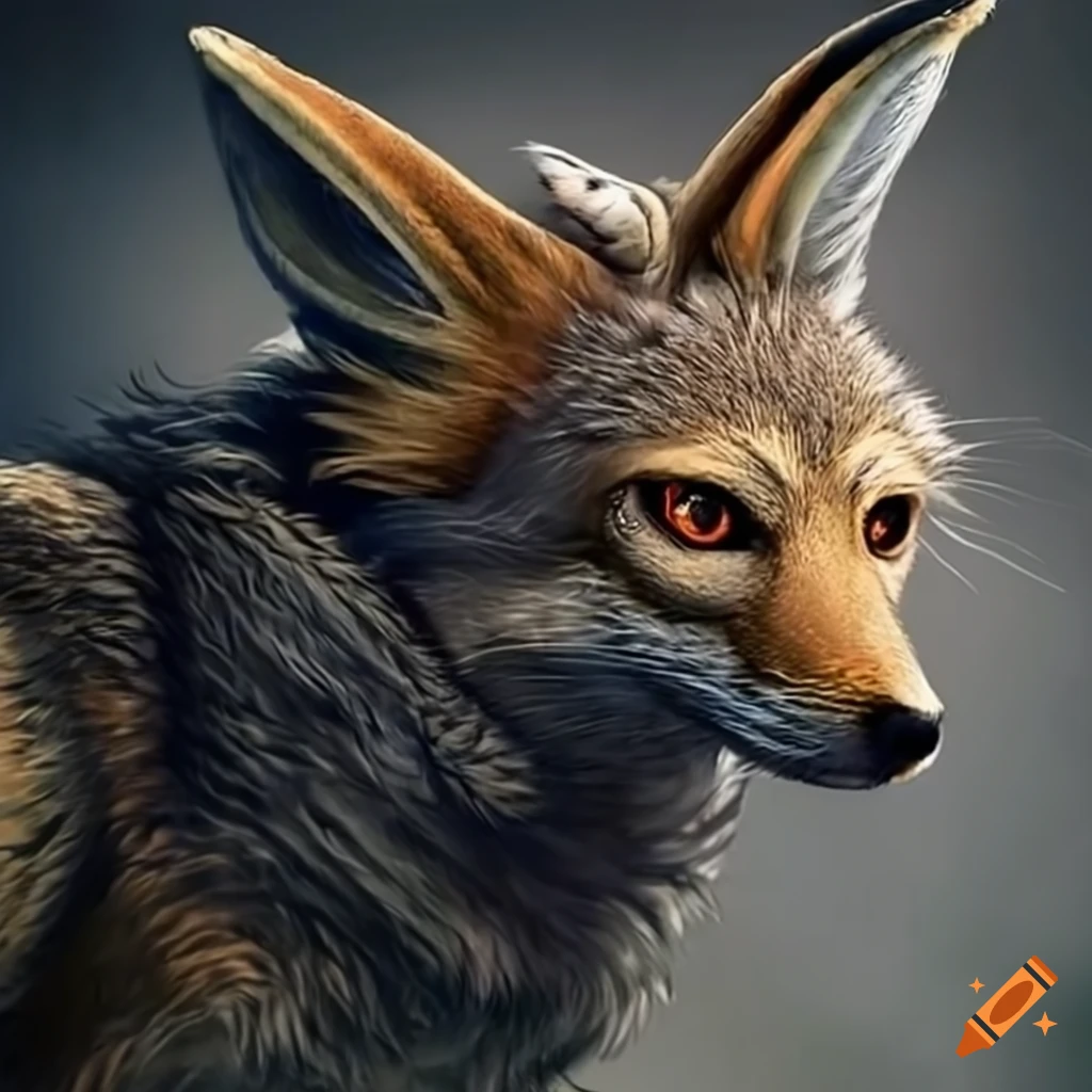 Hybrid creature of a jackal and a rat on Craiyon