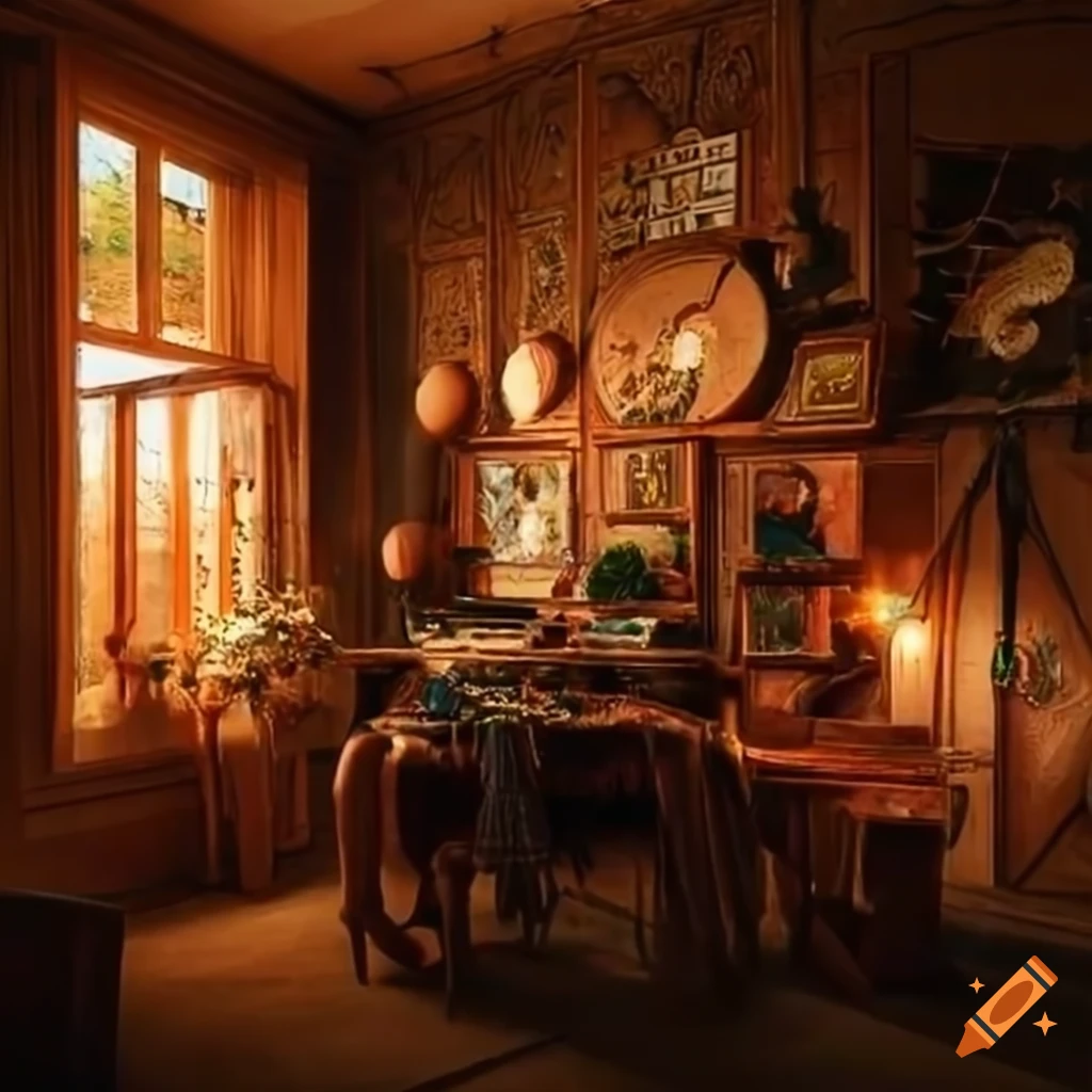 Artistic decorations inside the slow seasons studio