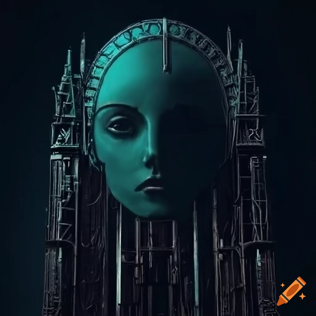 Image of a futuristic gate in a dystopian world