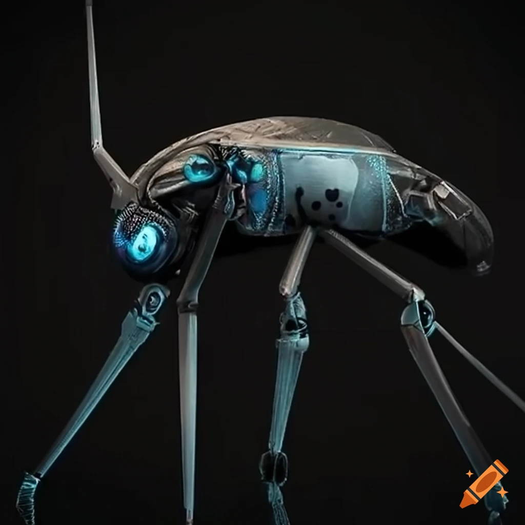Image of a powerful robotic insect guarding its futuristic shelter on ...