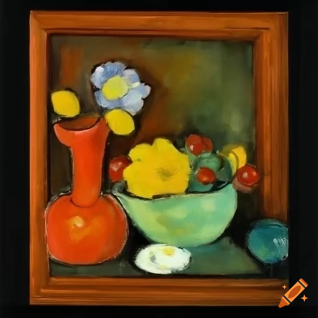 Modigliani's painting of a still life with grapes and lemon on Craiyon