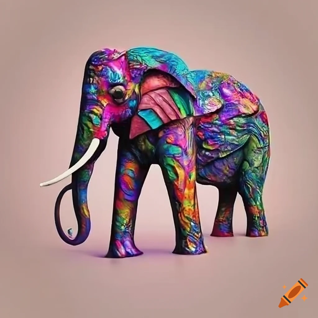 Innovative art featuring an elephant on Craiyon