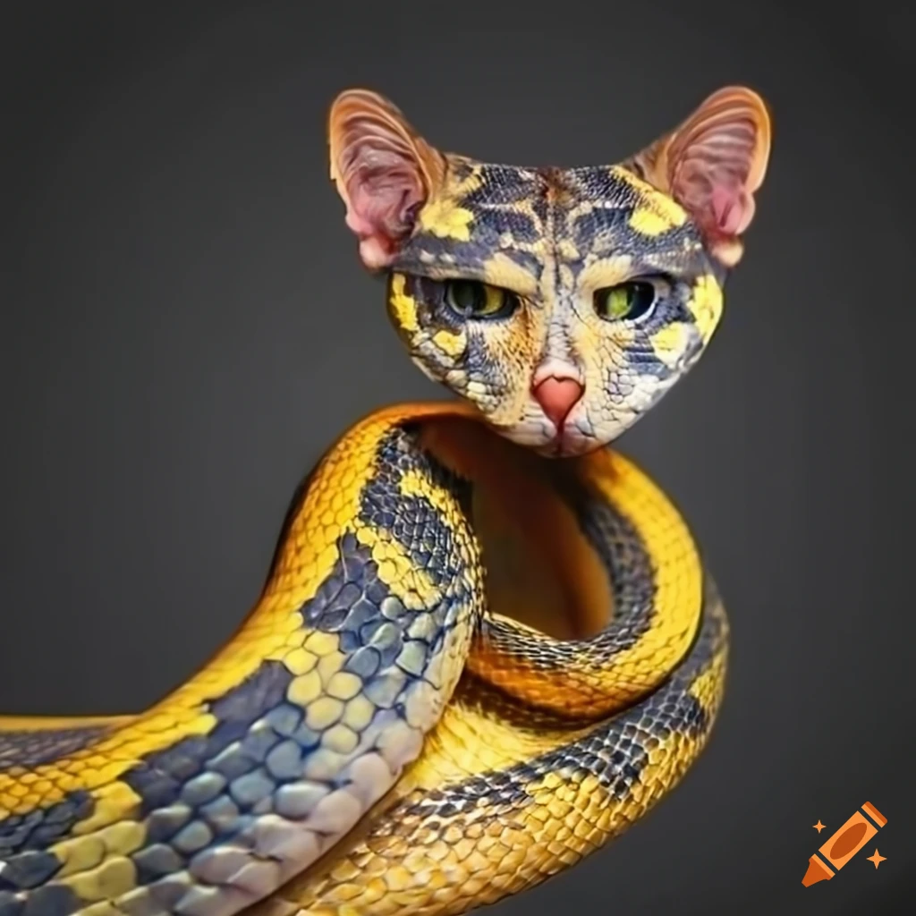 Image of a snake with a cat face on Craiyon