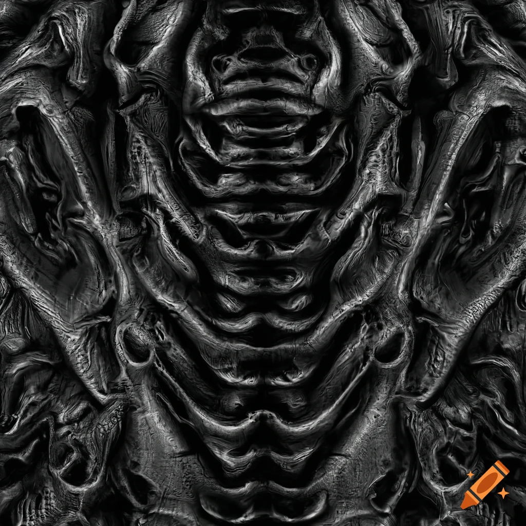 Detailed black and white rib texture on Craiyon