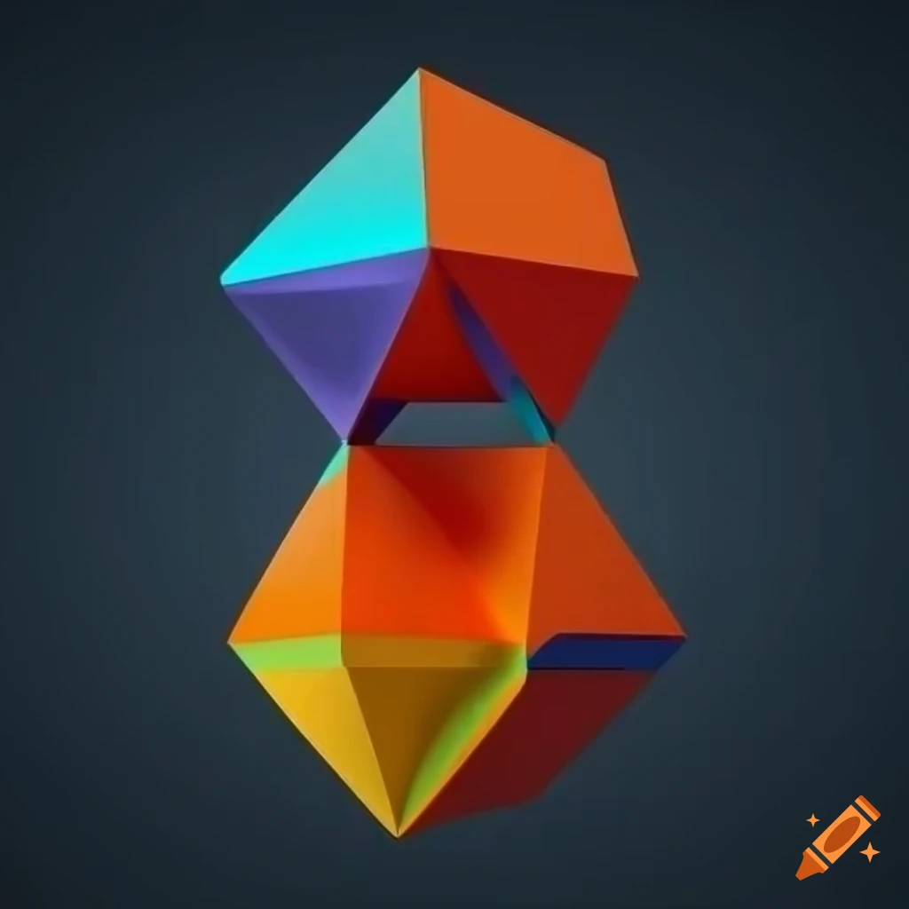 Abstract art with non-euclidean geometry in 3d on Craiyon