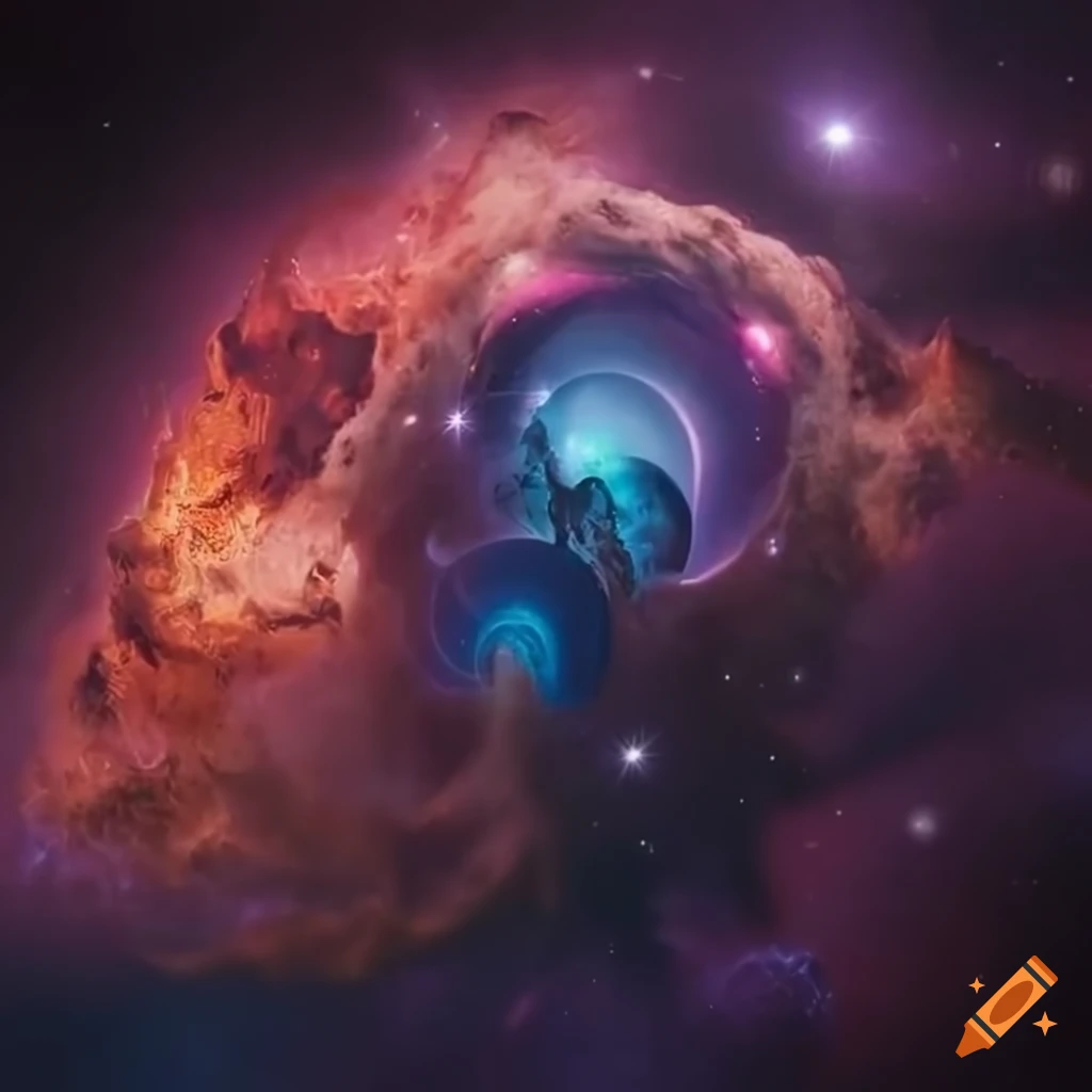 Artistic depiction of the infinite universe on Craiyon