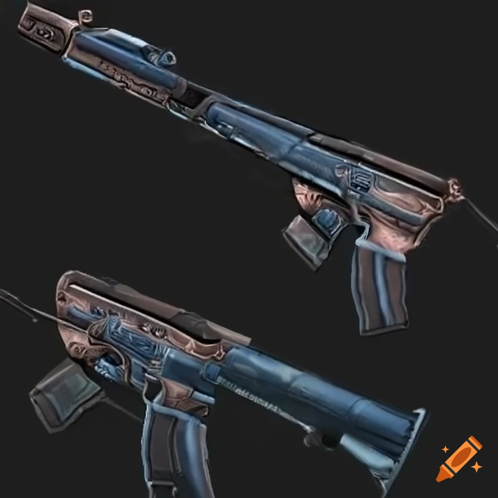 Futuristic pistol cybernetics technology concept on Craiyon