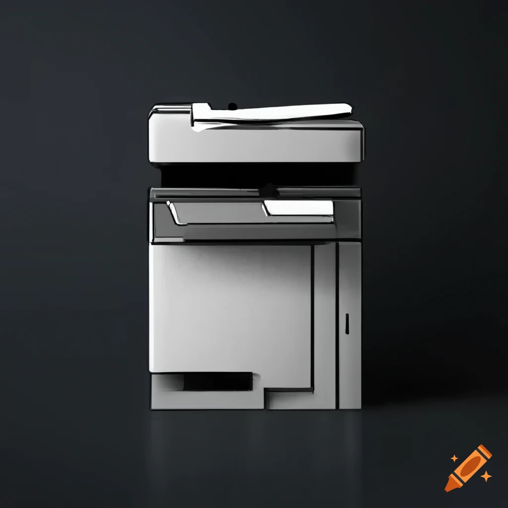 Minimalist illustration of a copy machine on Craiyon