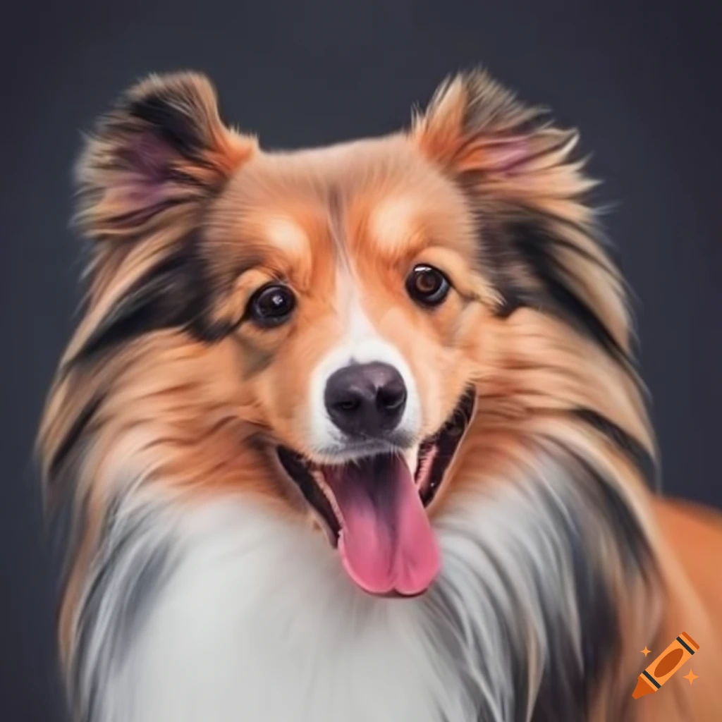 Detailed and artistic portrait of a fluffy dog in high definition on ...